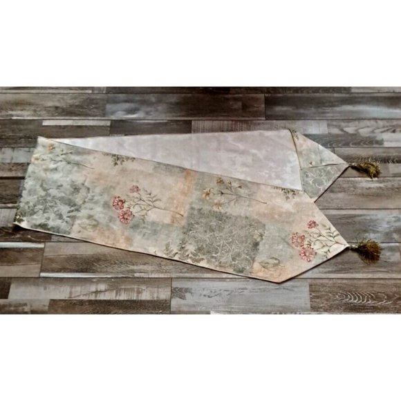Unbranded | Dining | Extra Long Table Runner Watercolor Floral Tassels ...